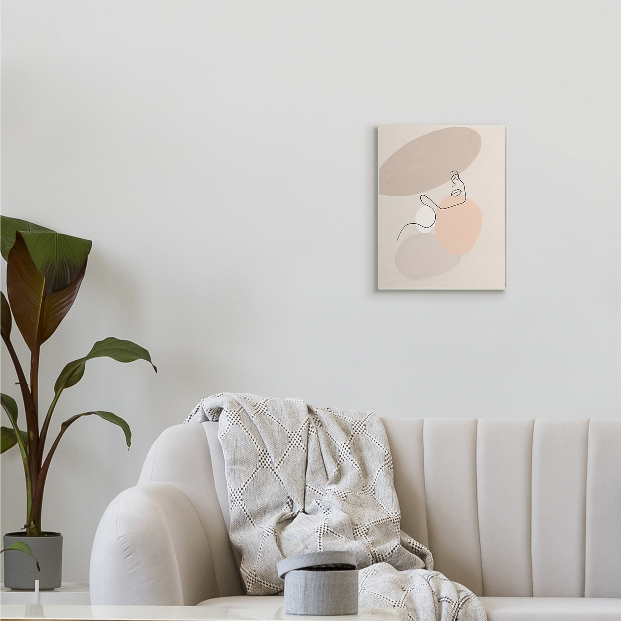 Wrought Studio™ Minimal Female Line Drawing Over Abstract Shapes by ...