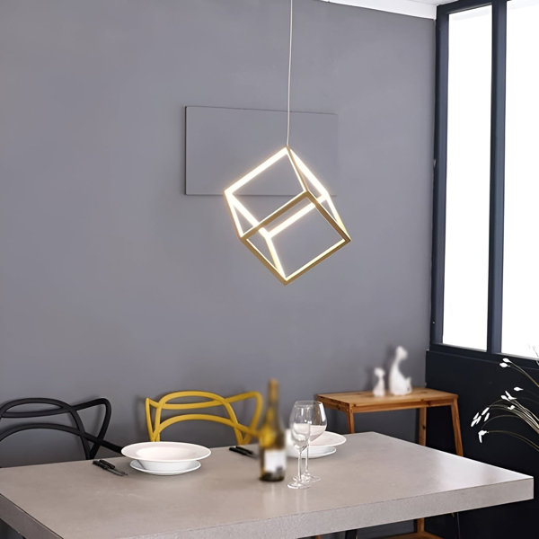 Wrought Studio Kazimieras 12" Square Cube Led Integrated Pendant Lamp ...