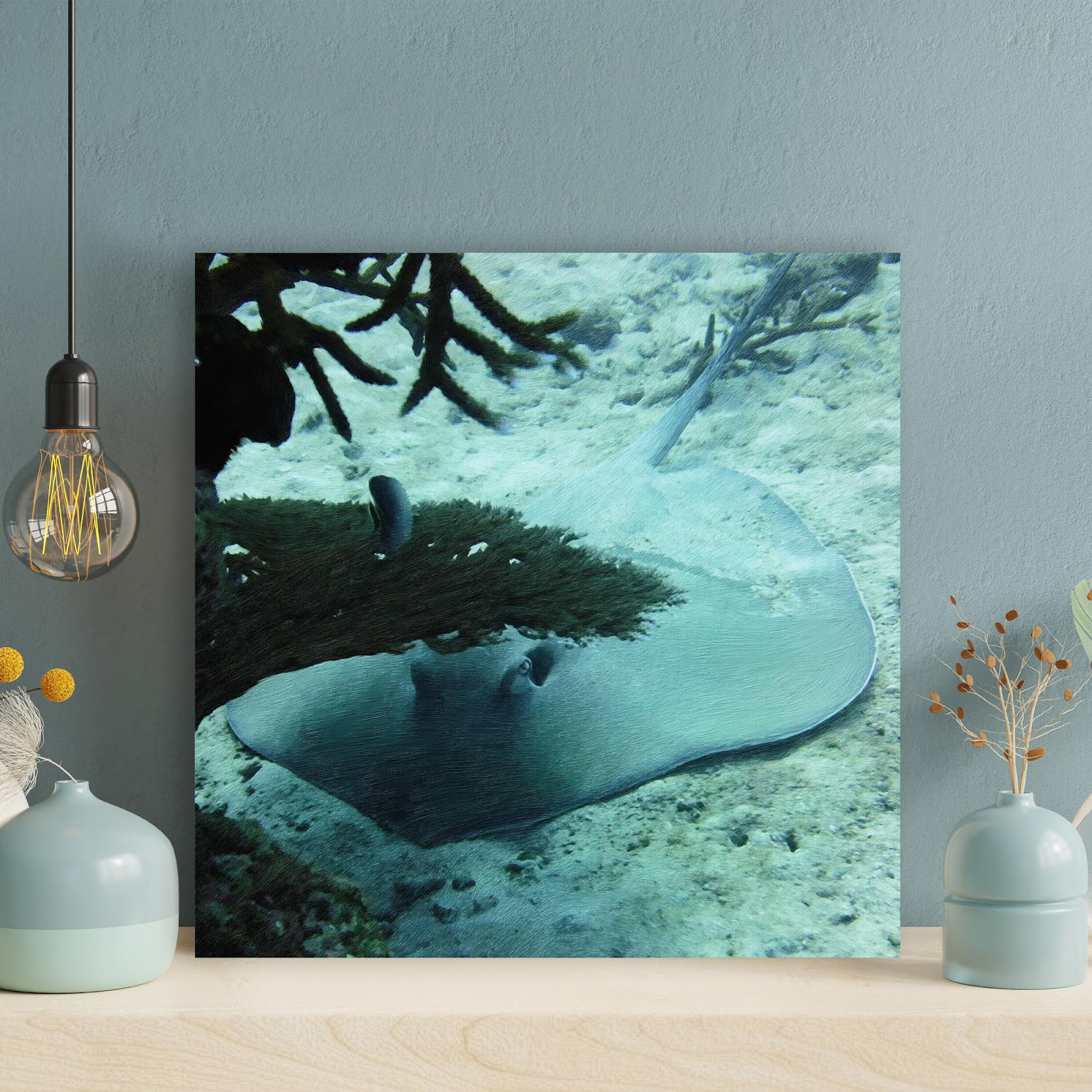 Rosecliff Heights Grey Sea Creature Under Water - Wrapped Canvas ...