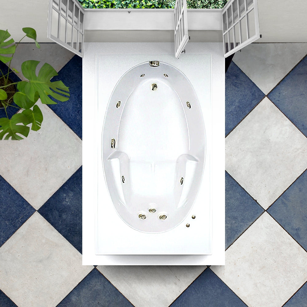 WaterTech 72" L x 42" W Alcove Whirlpool Acrylic Bathtub With Removable ...