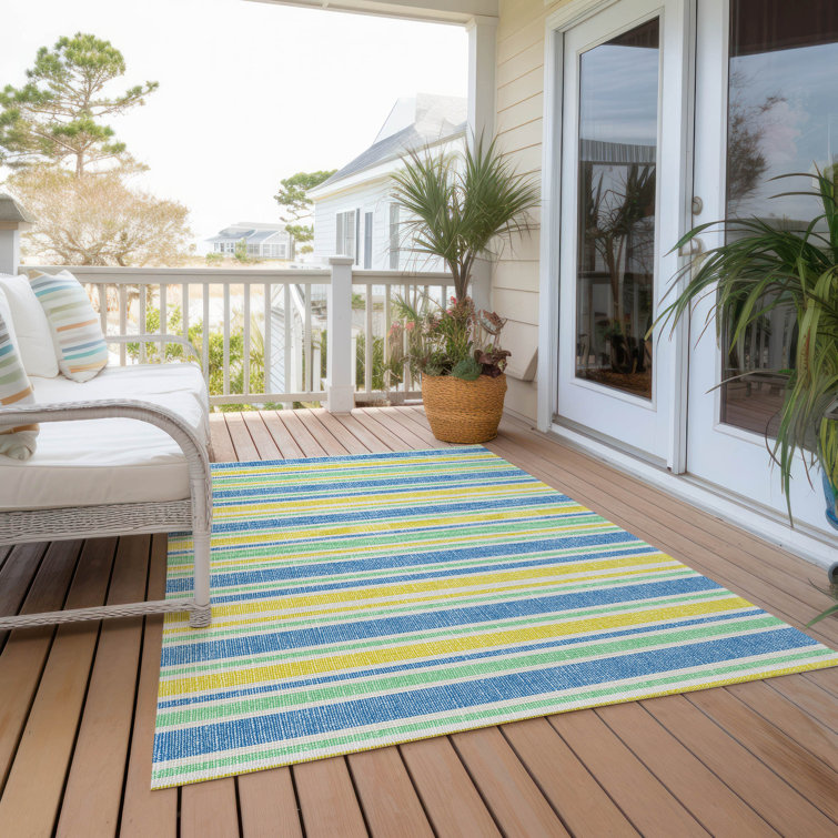 Langley Street Kinslee Washable Striped Indoor / Outdoor Rug & Reviews ...