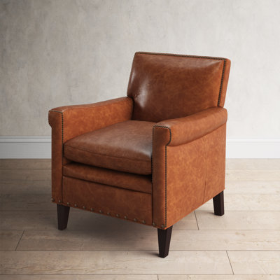 Century Trading Company 28.25" Wide Genuine Leather Down Cushion ...