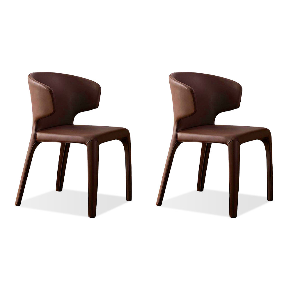 Corrigan Studio® Brown Solid back side Chair(Set of 2) | Wayfair