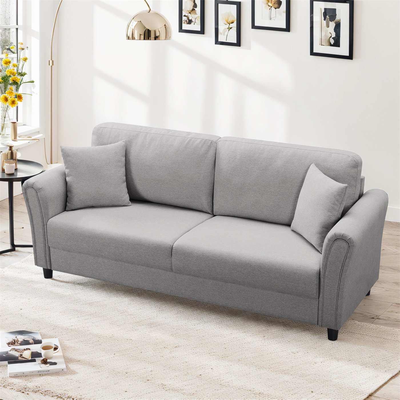 Lark Manor Ariunna 81.5" Sofa Couch for Living Room, Modern Mid-Century ...