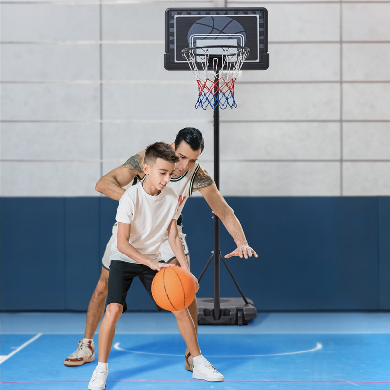 Yaheetech Height Adjustable Metal Portable Full-Size Basketball Hoop ...