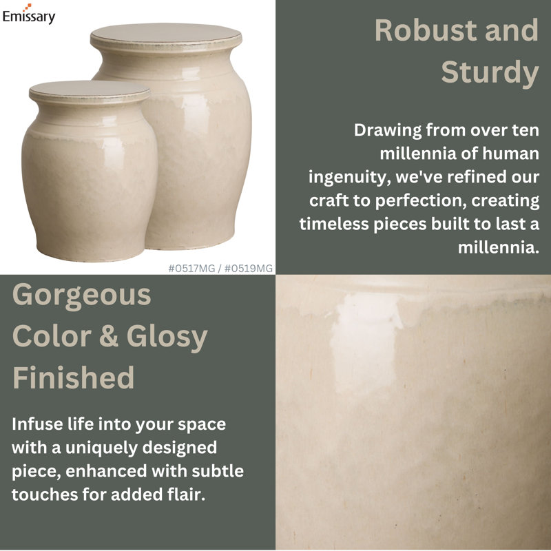 Bungalow Rose Clesha Ceramic Garden Stool | Wayfair