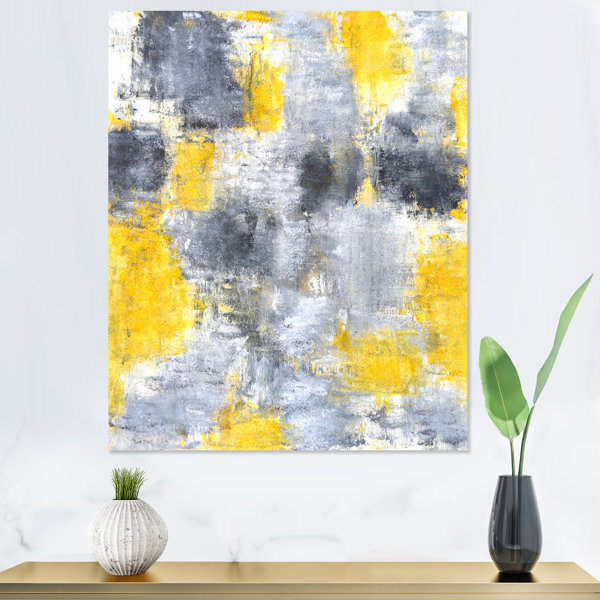 Wrought Studio Gray And Yeollow Abstract Merging II " Gray And Yellow ...