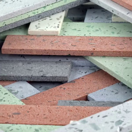 Bond Tile Fusion Brick 2.48" x 15.74" Natural Terrazzo Subway Wall Tile ...