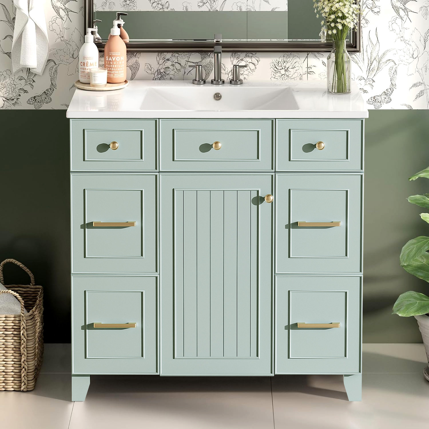 Interbath 36" Bathroom Vanity With Ceramic Sink - Wayfair Canada