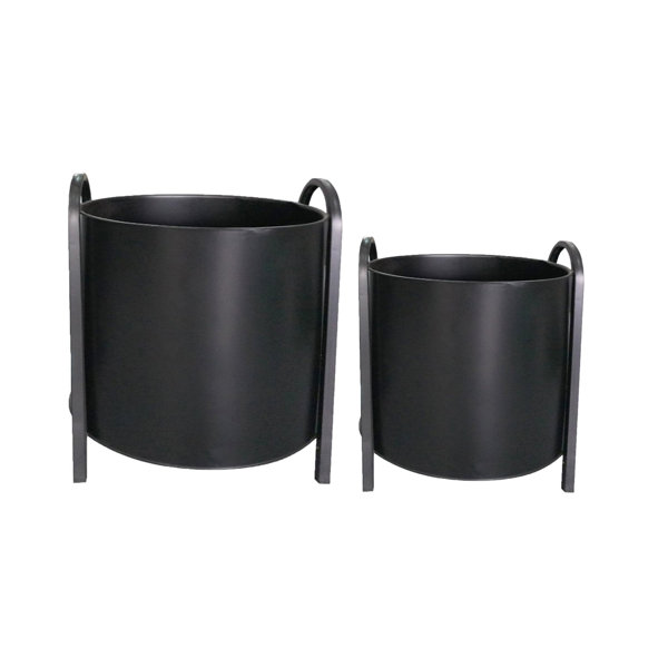 Latitude Run® 2-Piece Metal Cachepot Set | Wayfair