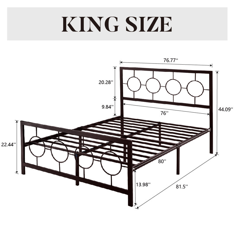 Wade Logan® Avren Oriental Vintage Style Metal Platform Bed & Reviews ...