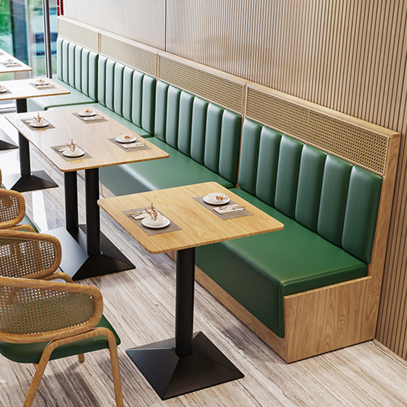 Canadian Linen Stylish Simple Restaurant Bench Faux Leather Upholstered ...