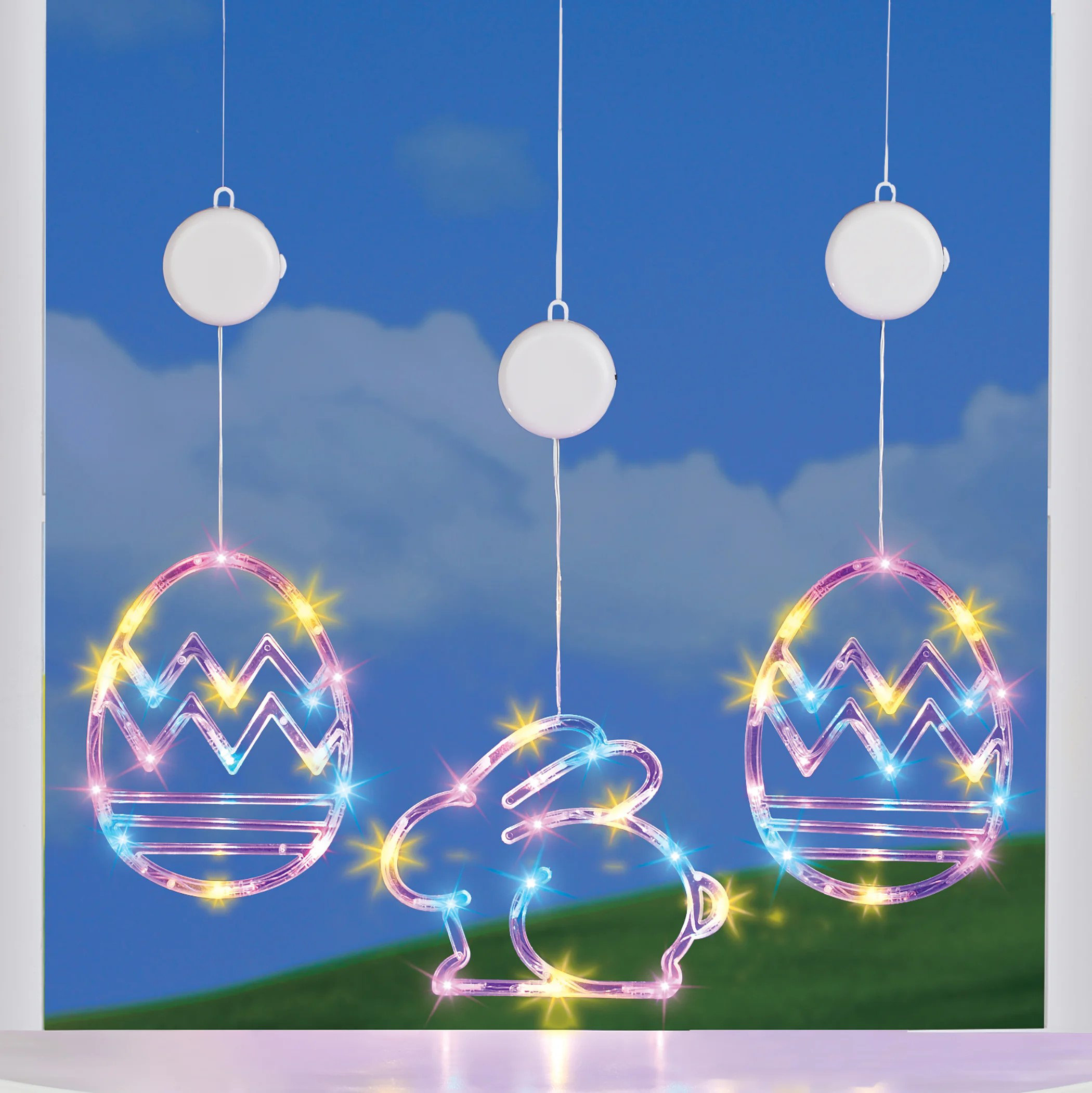 Charlton Home® Easter Hanging Window Light Decorations - Set of 3 | Wayfair