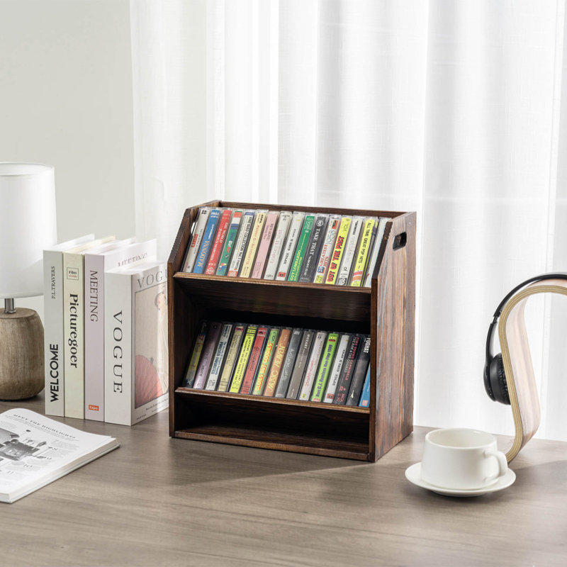 Millwood Pines 2 Tiers Desktop Cassettes Holder Tapes Storage Display ...