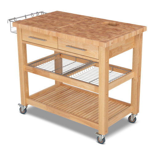 Red Barrel Studio® BIG BLOCK Butcher Block Kitchen Cart & Reviews | Wayfair