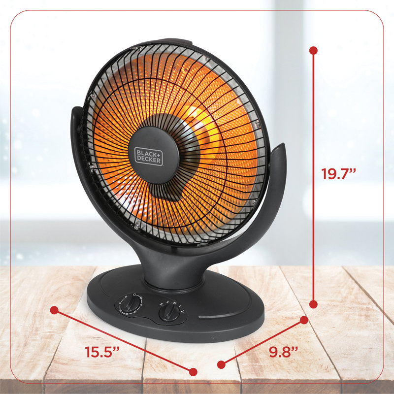 BLACK+DECKER 800 Watt Electric Radiant Radiator Heater, Black | Wayfair