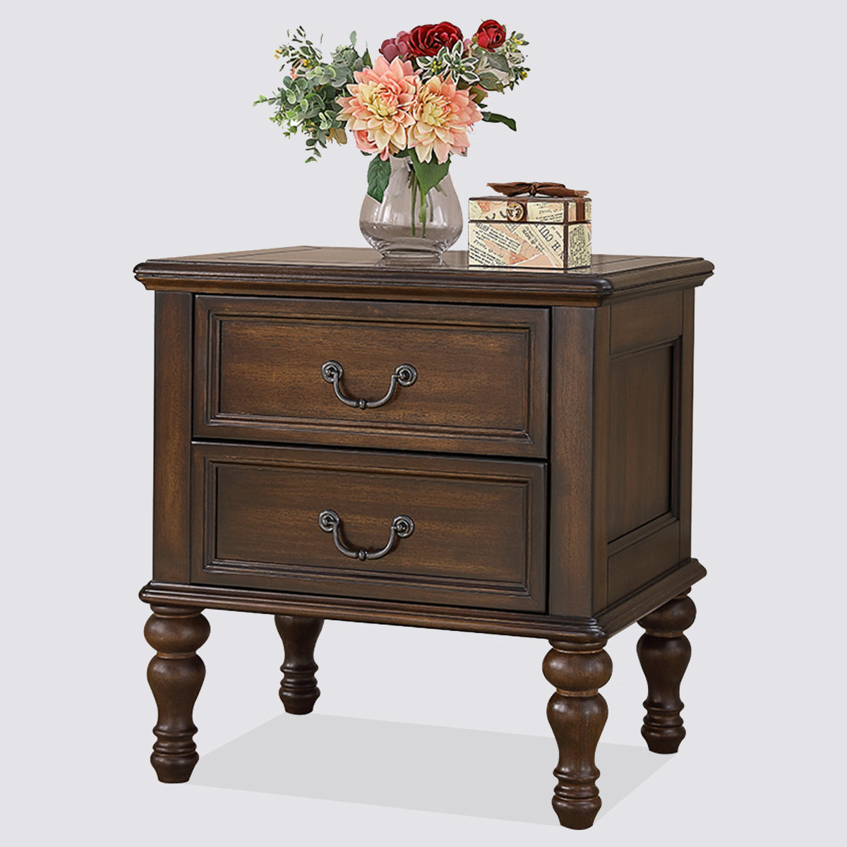 STONE DRAGON TILE ARTS LLC American Solid Wood Bedside Table, Bedroom ...