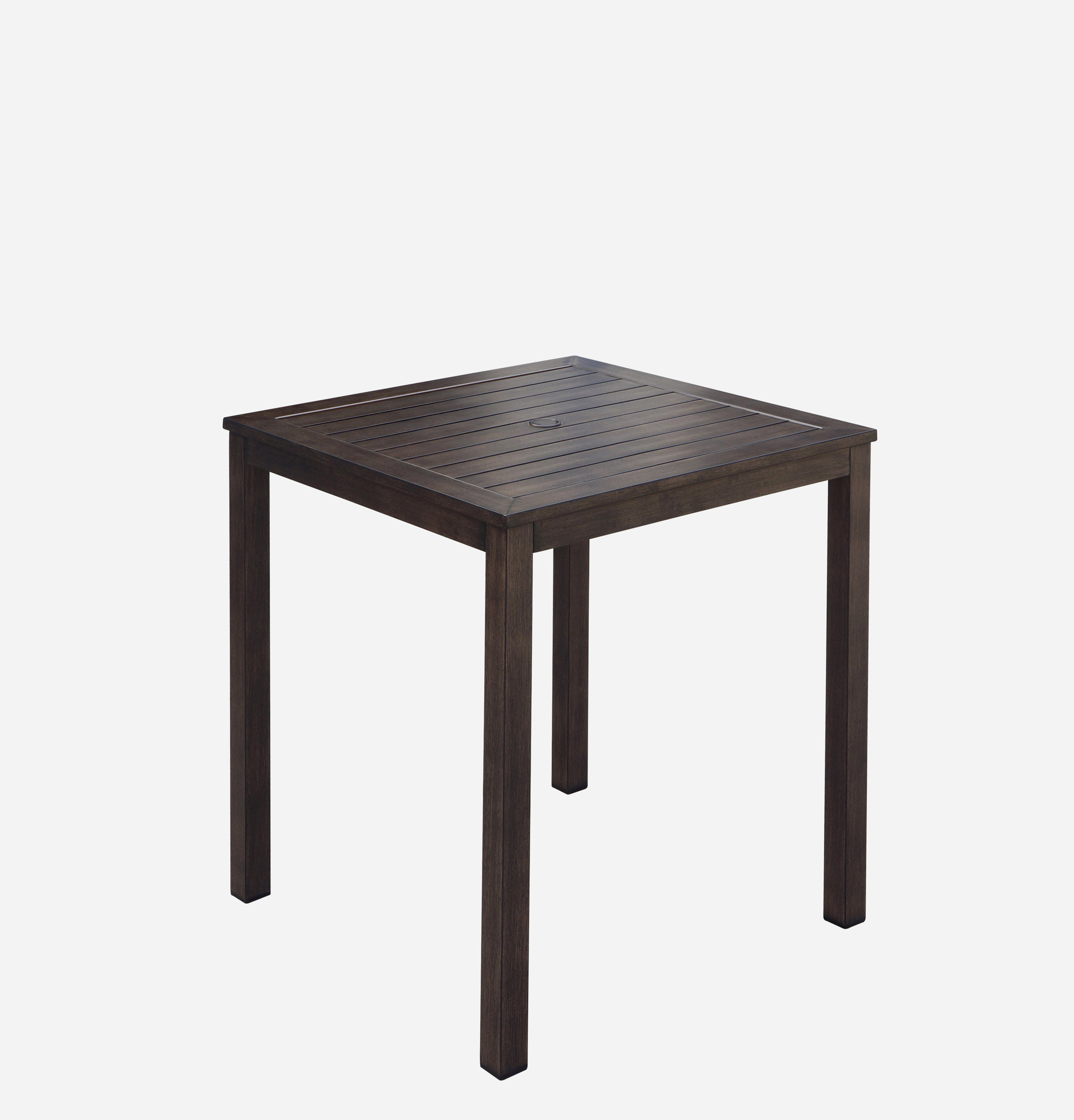 Latitude Run® Aluminum 37'' Square Bar Table - Walnut | Wayfair