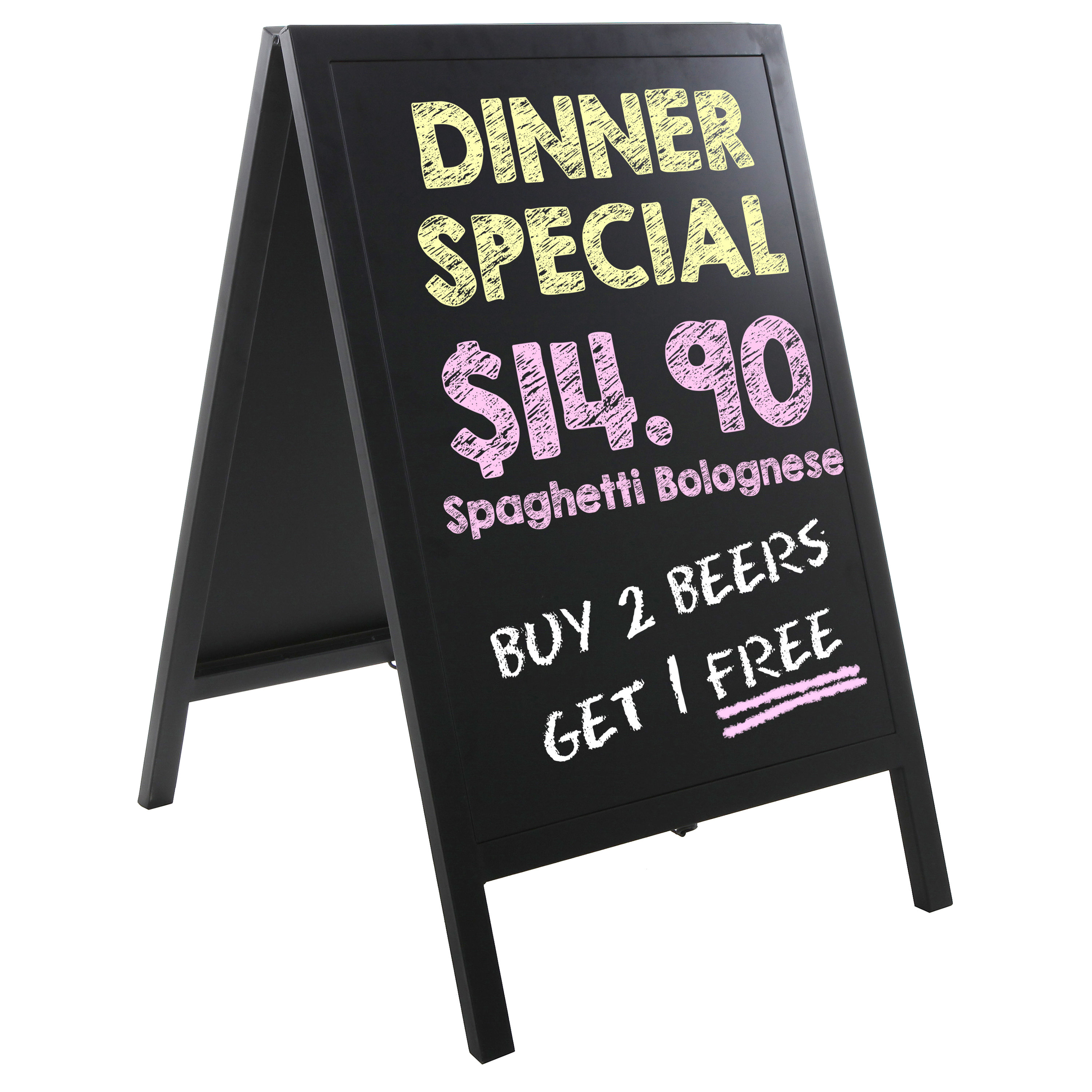 MyGift Black Metal A-Frame Freestanding Chalkboard - Wayfair Canada