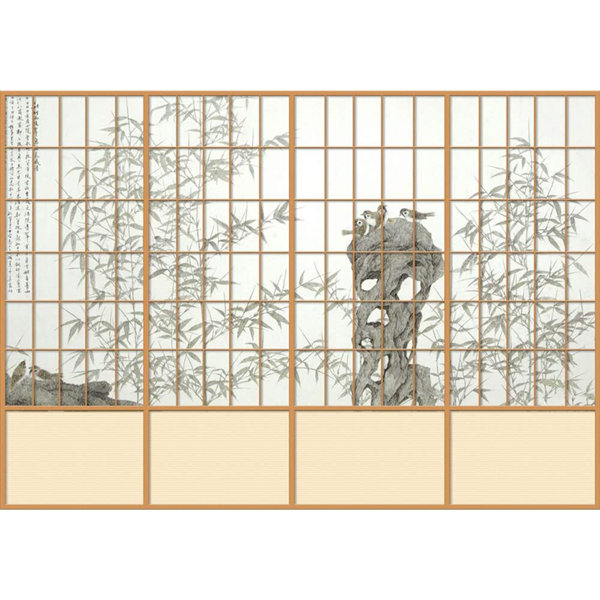 Idea4Wall Wall Murals For Bedroom Japanese Grid Windows View Bamboos ...