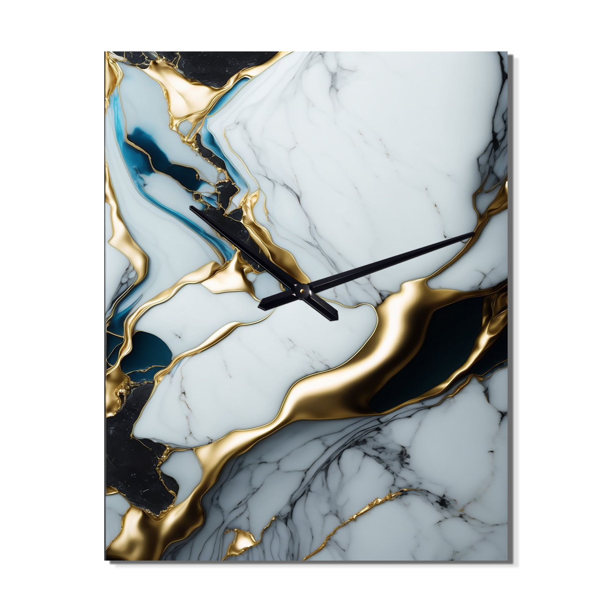 East Urban Home Jaleena - Marble Abstract Very Large Wall Clocks | Wayfair