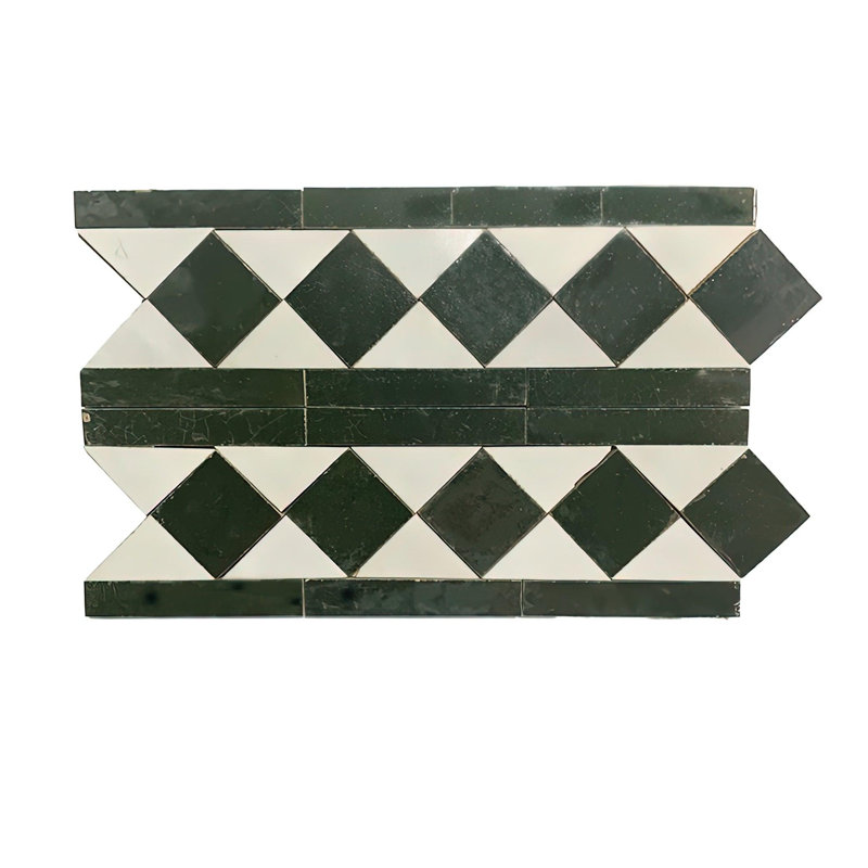 Moroccan Mosaic Tile House Dama 3.75" x 12" Clay Linear Mosaic Wall ...