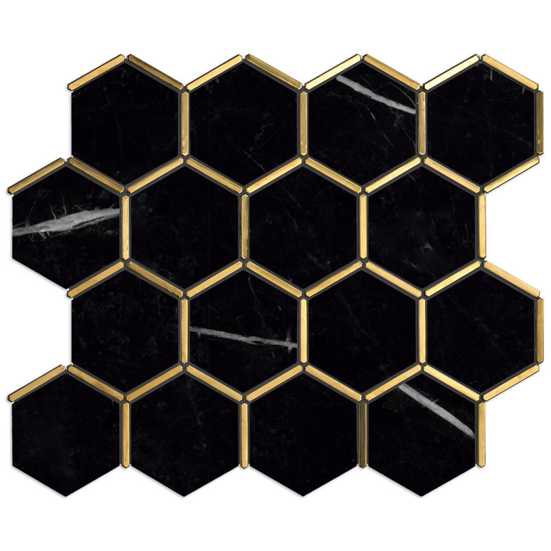 Supreme Tile Natural Bianco 3" x 3" Marble Honeycomb Mosaic Wall Tile ...