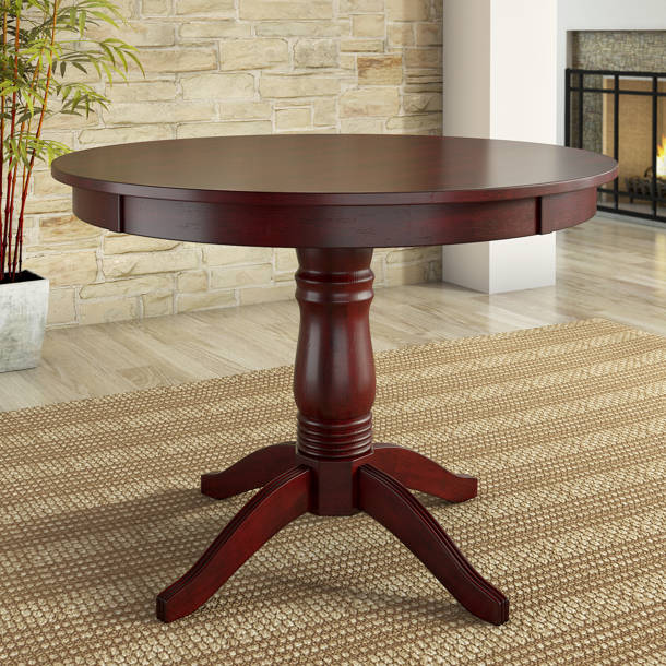 Lark Manor Akib Round Kitchen Table Height 29.5" Acacia Solid Wood ...