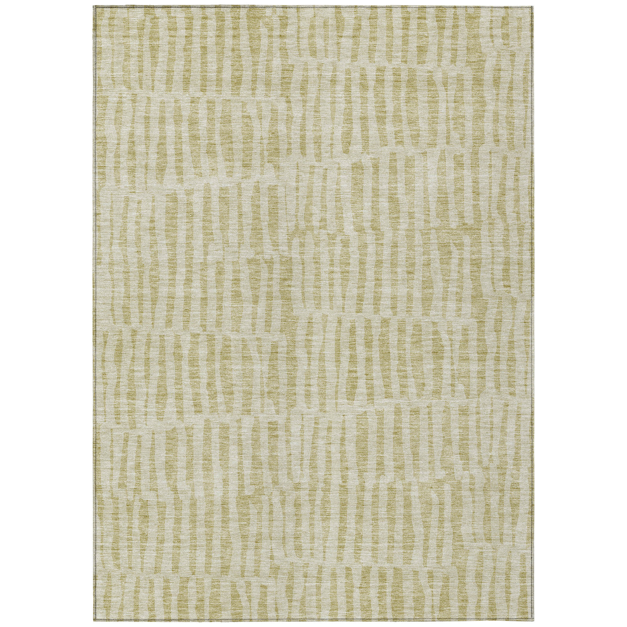 HomeRoots 10' X 14' Tan Striped Washable Indoor Outdoor Area Rug | Wayfair