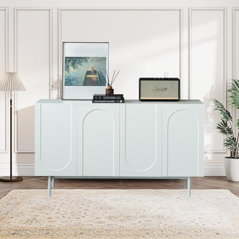 Ebern Designs 4 Door Sideboard Buffet Cabinet with metal legs | Wayfair