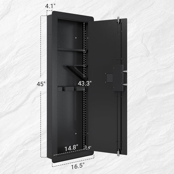 LIZEVINC 45'' Tall Wall Safe, Gun Cabinets for Rifles and Shotguns with ...