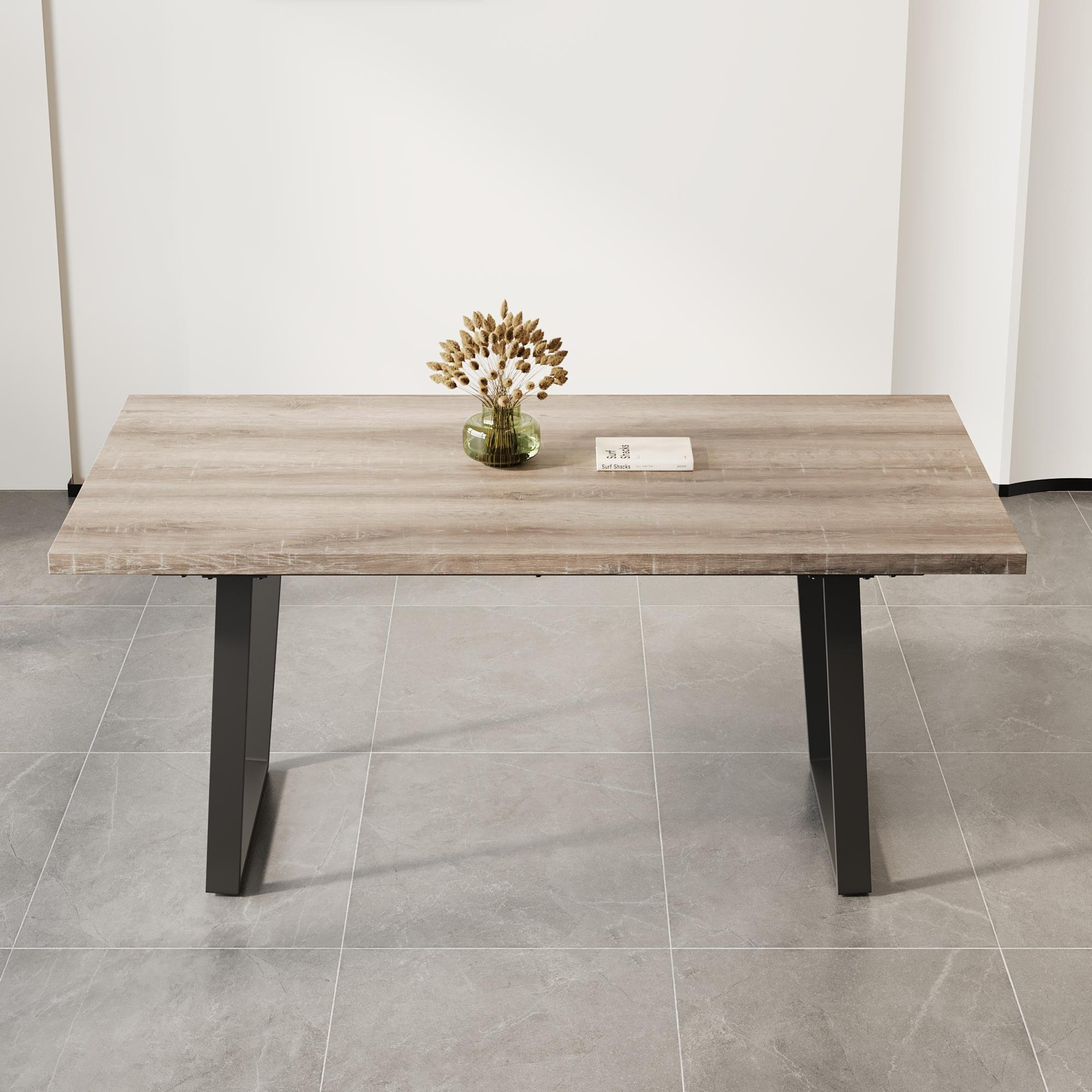 Latitude Run® 62.9-inch rectangular MDF dining table, simple and modern ...