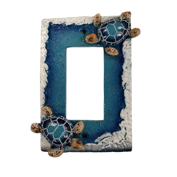De Leon Collections Polyresin Ocean Sea Turtle Blue Wave Border 1-Gang ...