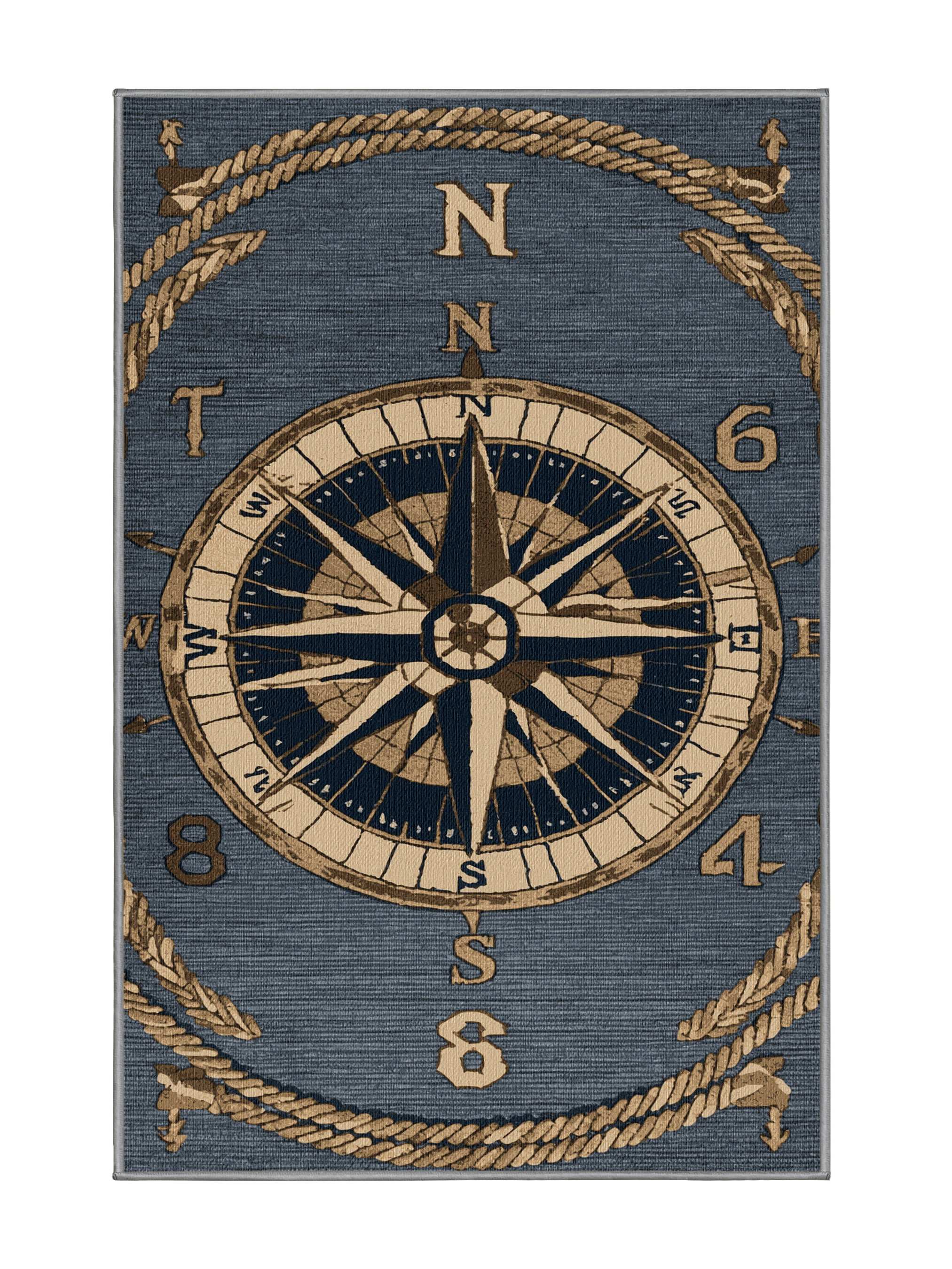 Longshore Tides Washable Vintage navigation compass Nautical Area Rug ...