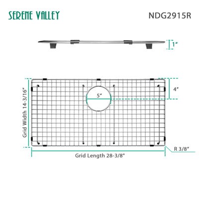 Serene Valley 28.39-in x 14.17-in Rear Drain Heavy-Duty Stainless Steel ...