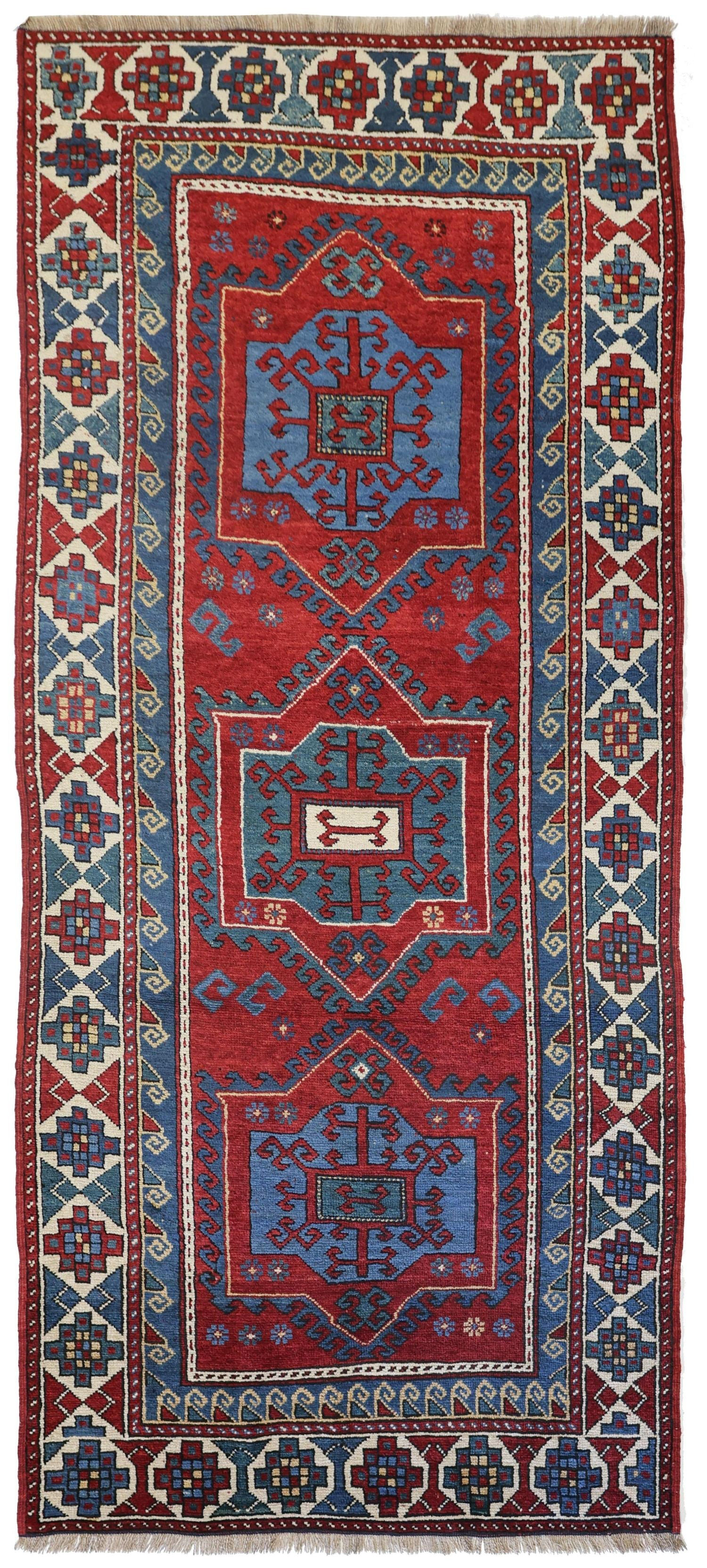 Landry & Arcari Rugs and Carpeting Antique Caucasian Kazak Wool On Wool ...