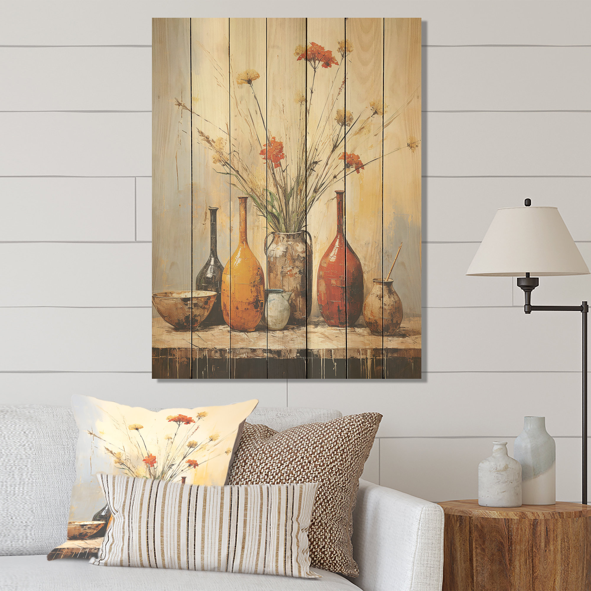 Winston Porter Yellow Natural Floral Pottery Elegance I - Boho Pottery ...