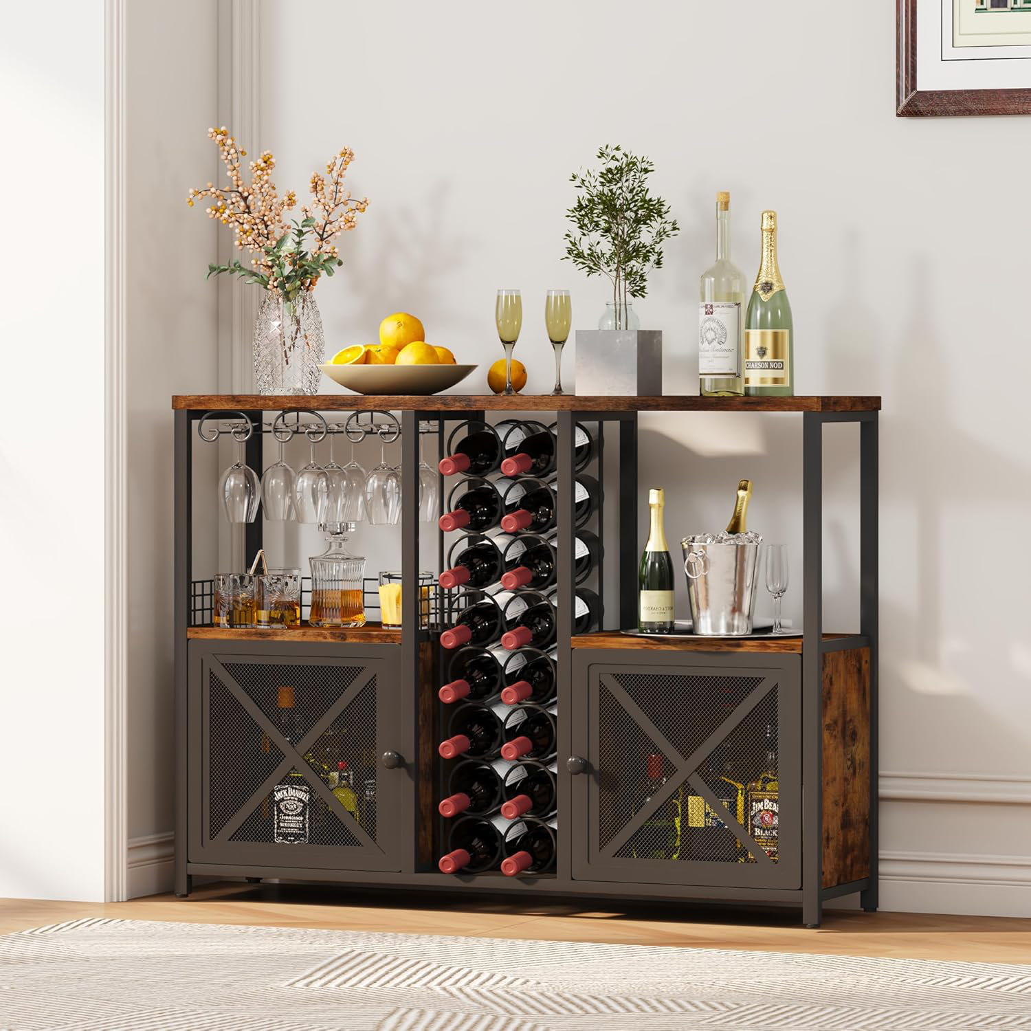 17 Stories Mini Bars For Home, Wooden Coffee Bar Cabinet, Modern Liquor ...