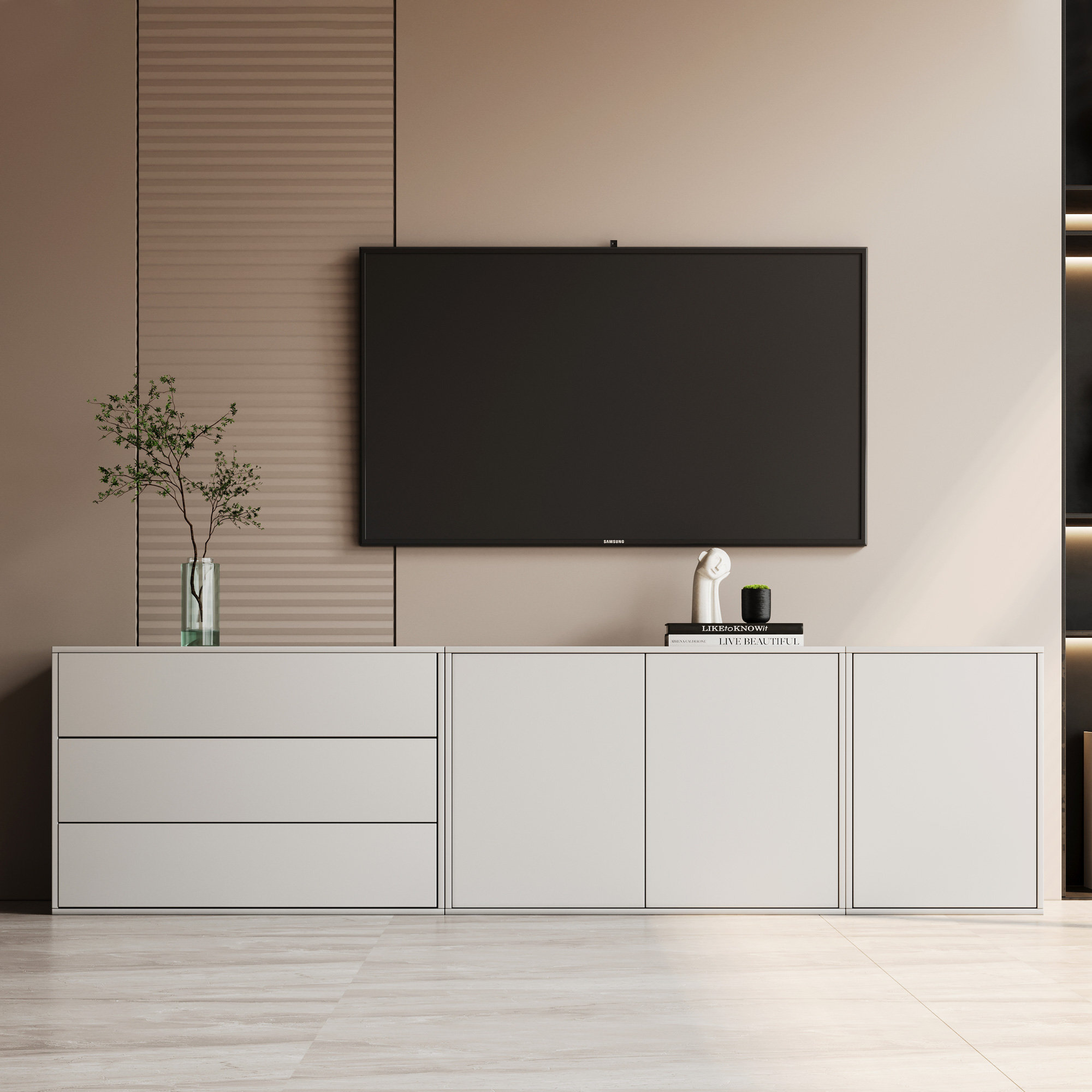 Latitude Run® Tsula Combination Console With Storage Cabinet | Wayfair