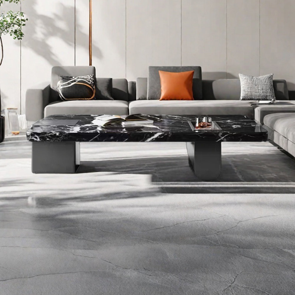 Wu's StylishVault Minimalist light luxury marble coffee table | Wayfair