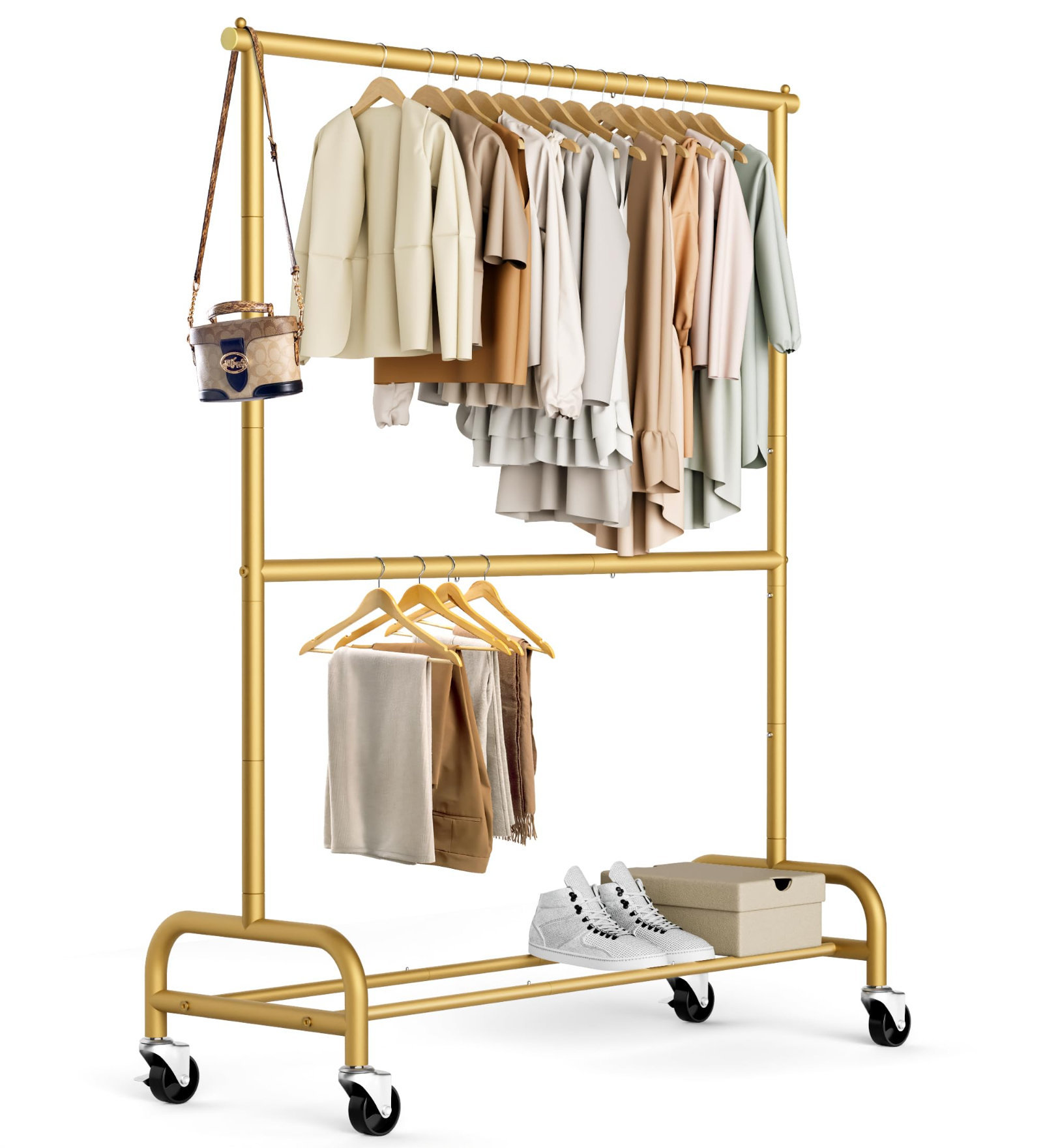Everly Quinn Gold Clothing Racks for Hanging Clothes | Wayfair