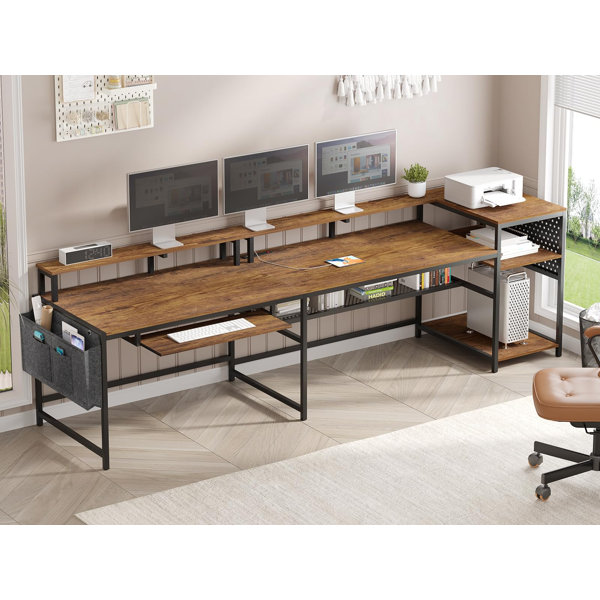 ABMC L-Shaped Metal Base Computer Desk - Wayfair Canada