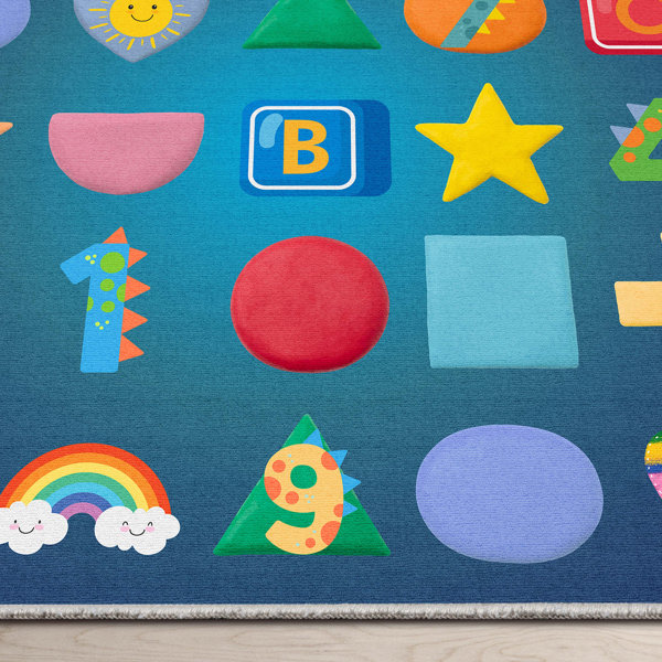 Well Woven Crayola 5' x 7' Modern Educational Numbers & Shapes Area Rug ...