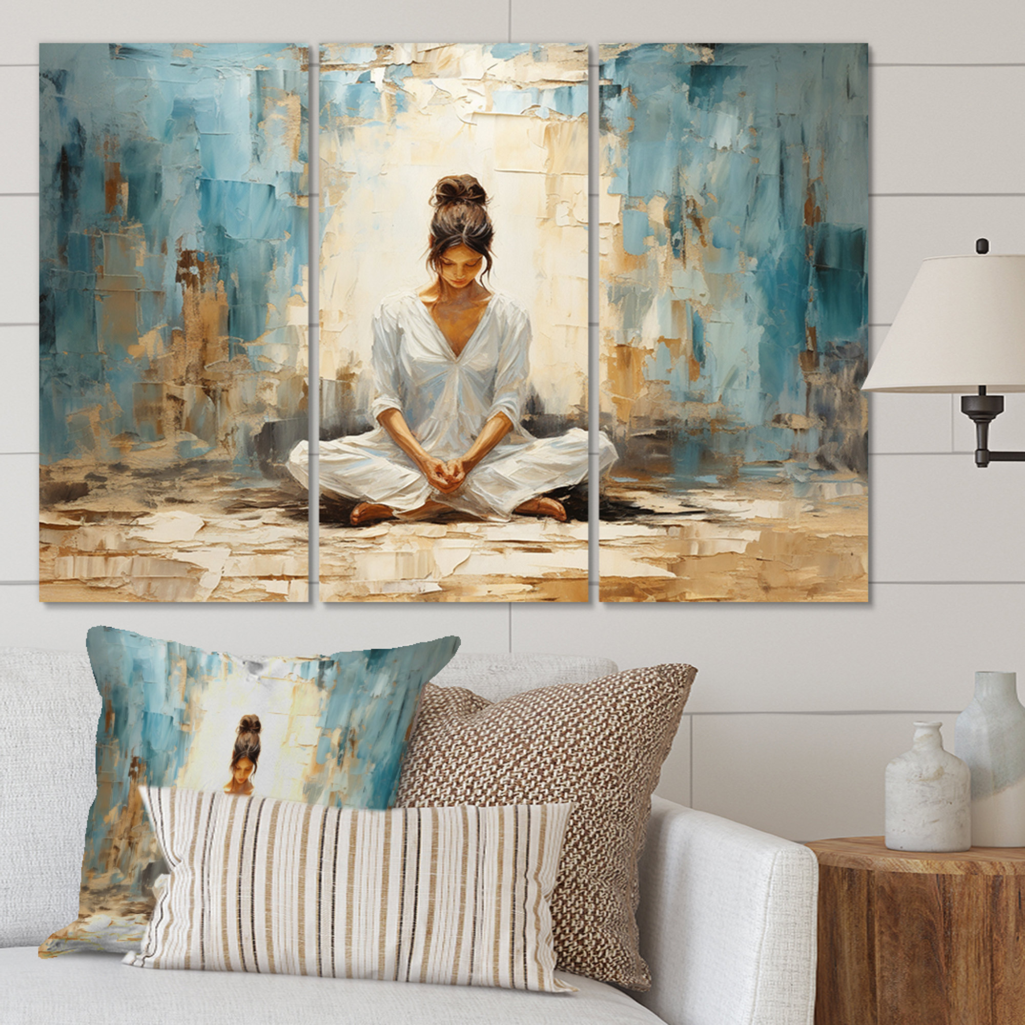Winston Porter Yoga Yogic Serenity On Canvas 3 Pieces Print | Wayfair