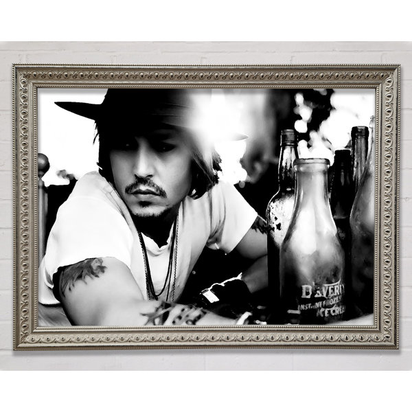 Bright Star Johnny Depp Hat B N W - Single Picture Frame Print ...