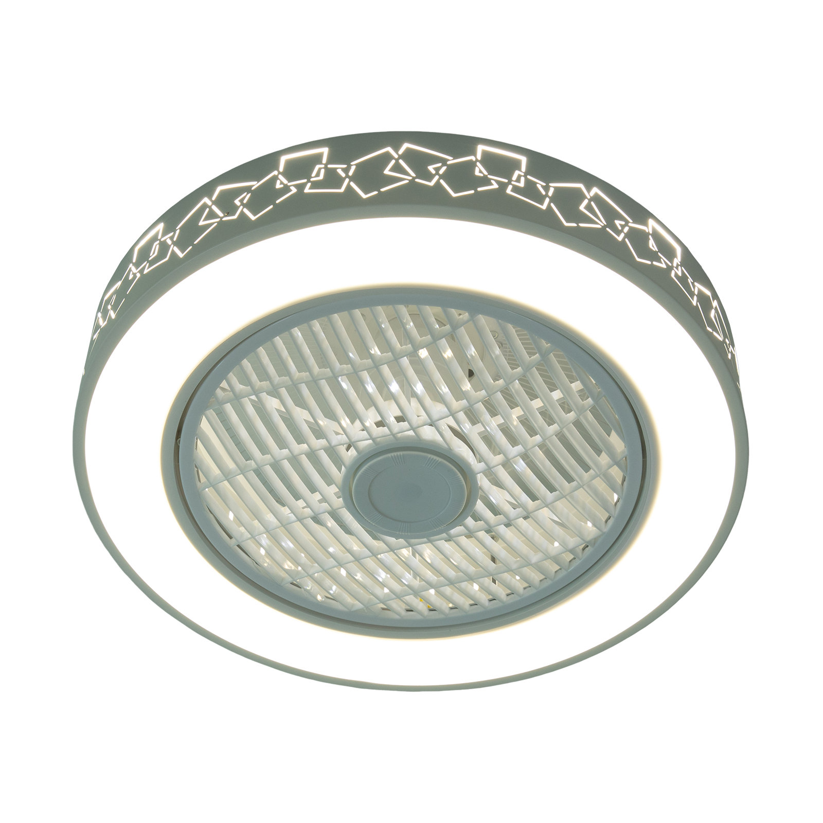 Orren Ellis Agel 19.68 Inch Ceiling Fan LED Lamp 3 Color 6 Wind Speed ...