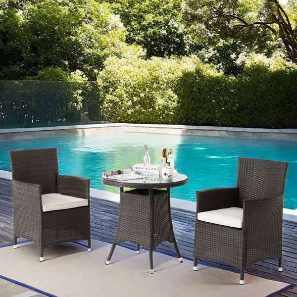 Wildon Home® Eloris 3 Piece Outdoor Dining Set Included Dining Table ...