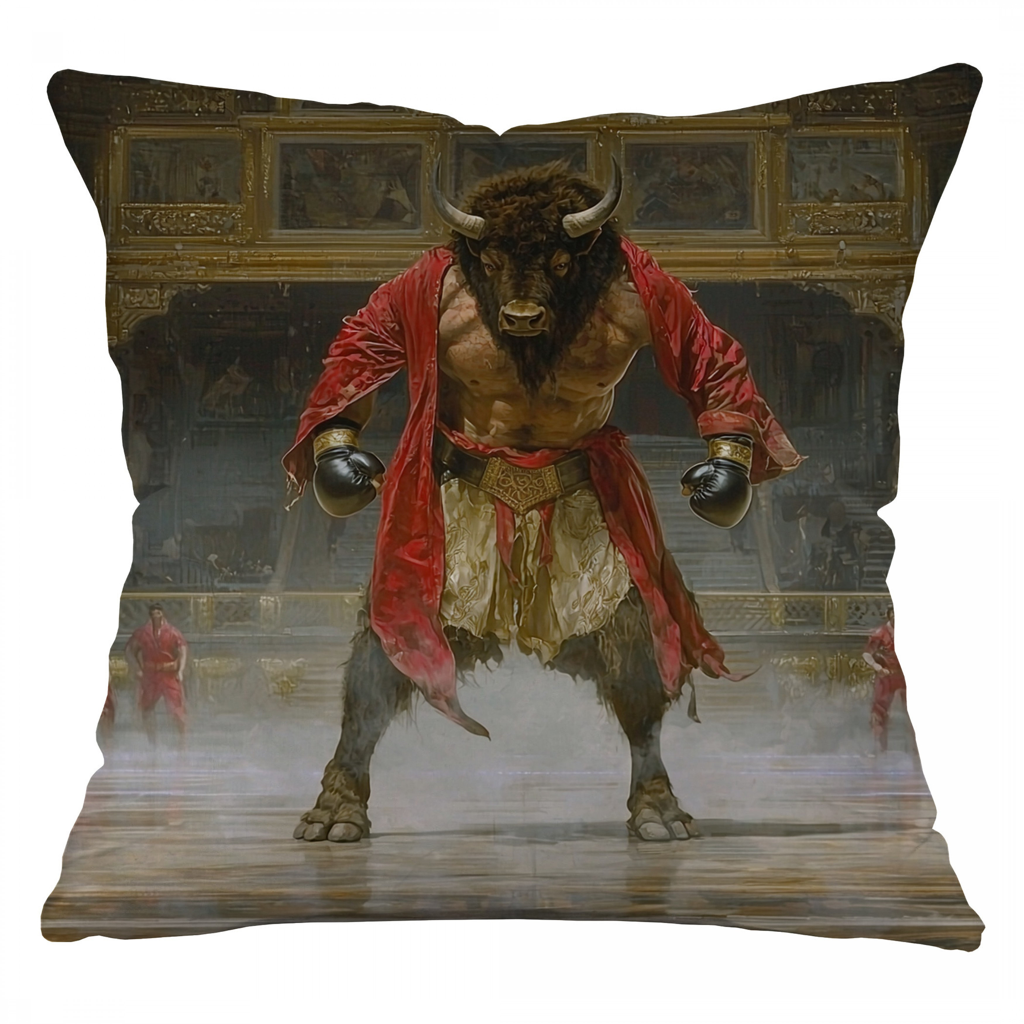 VisionDecor Minotaur Warrior Throw Pillow, Fantasy Cotton Twill Pillows ...