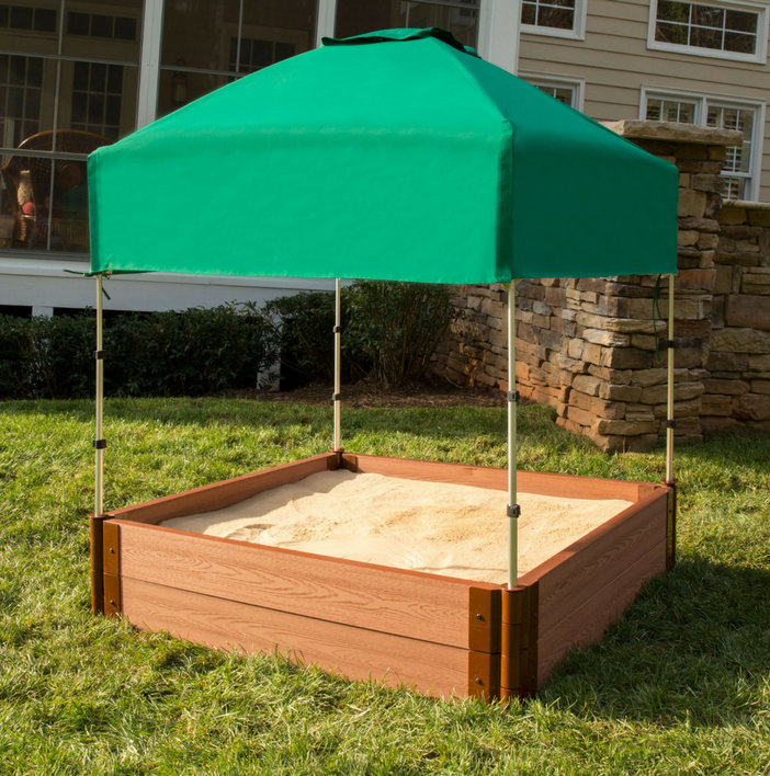 Frame It All 4 ft x 4 ft Plastic Square Sandbox Canopy with Cover | Wayfair