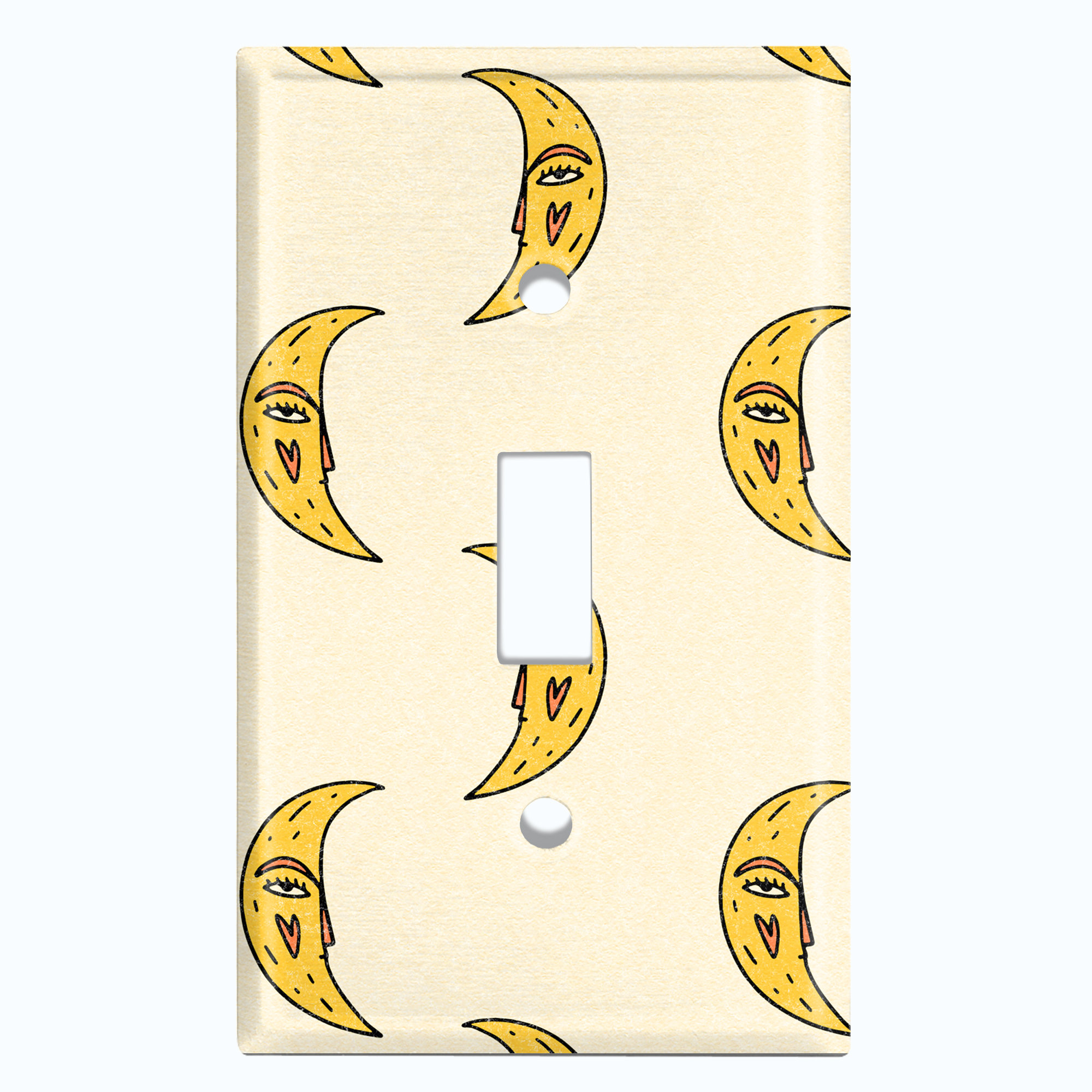 WorldAcc Crescent Moon Heart Doodle 1-Gang Toggle Light Switch Wall ...